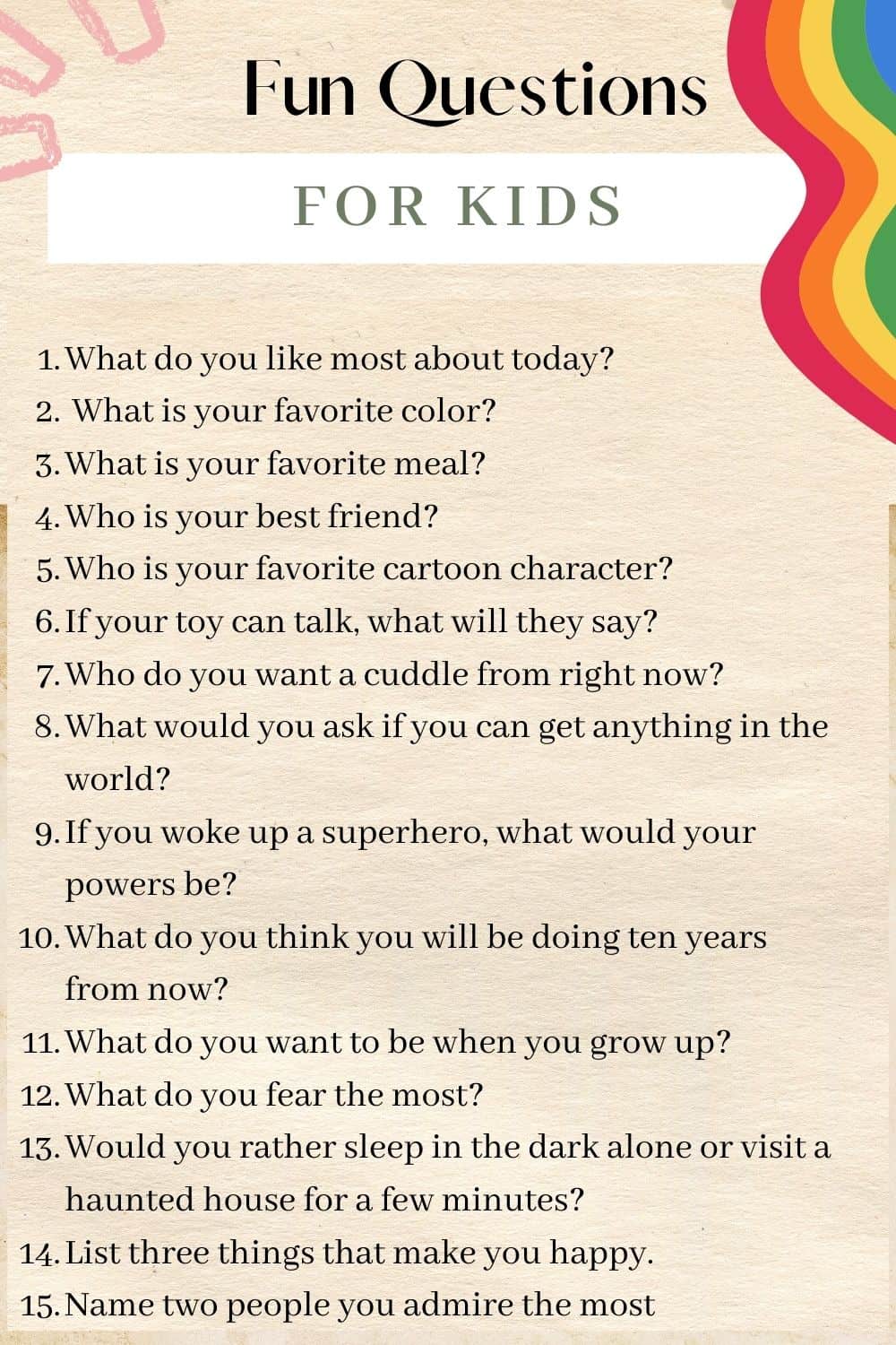 20 Fun Questions to Ask Your Kids After School - Kids n Clicks